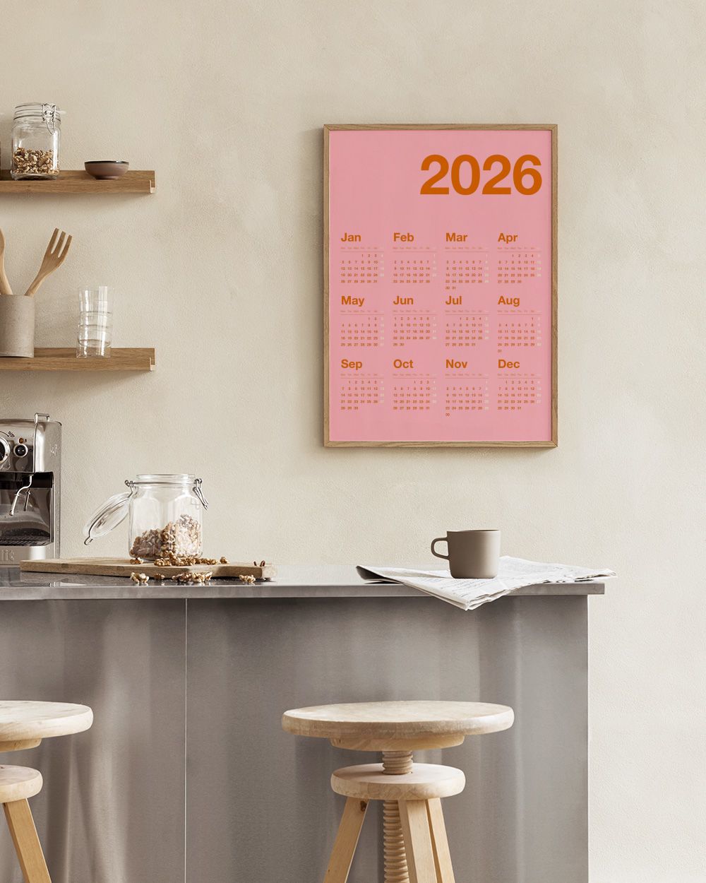 Pink Calendar 2026 Poster