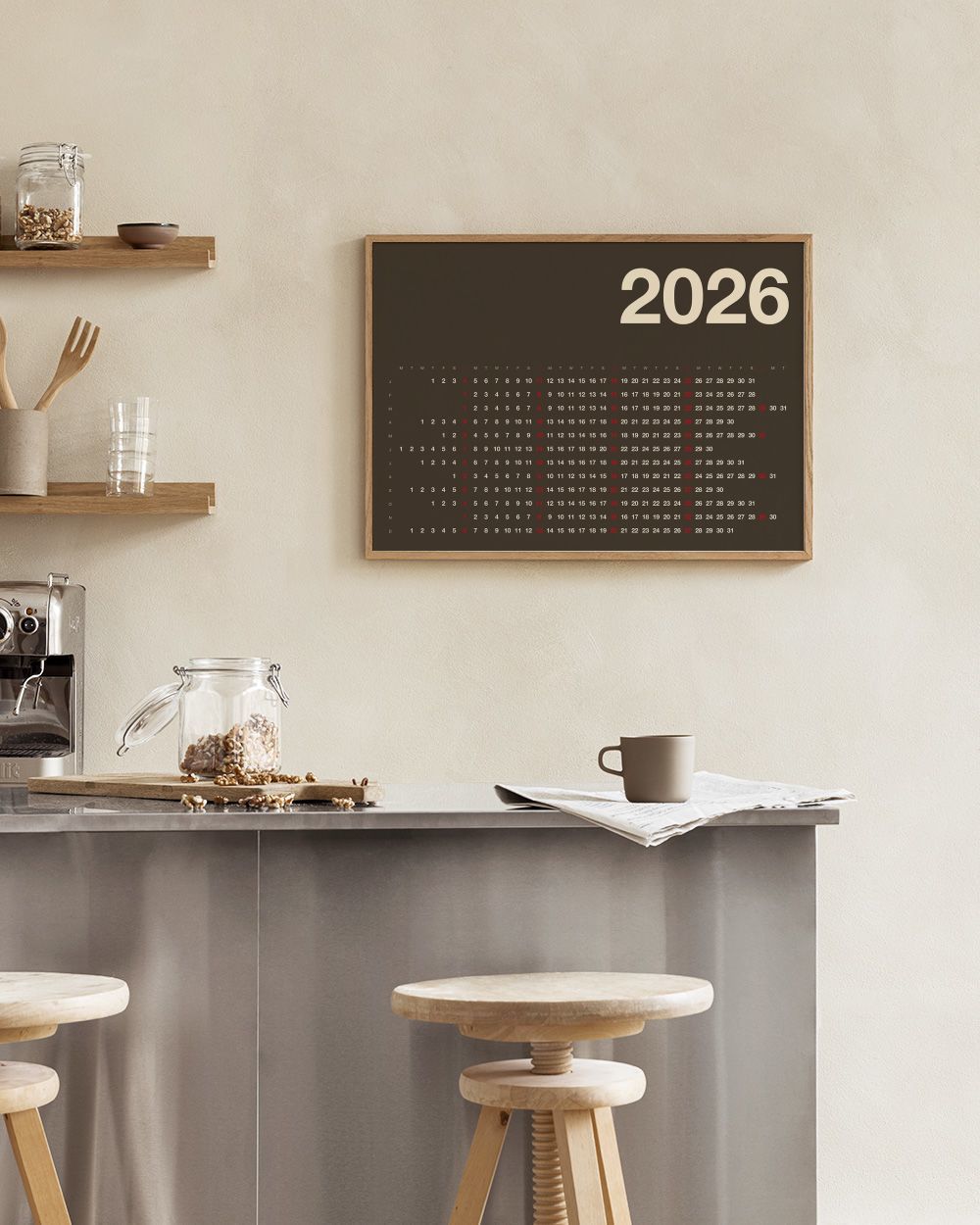Brown Landscape Calendar 2026 Poster
