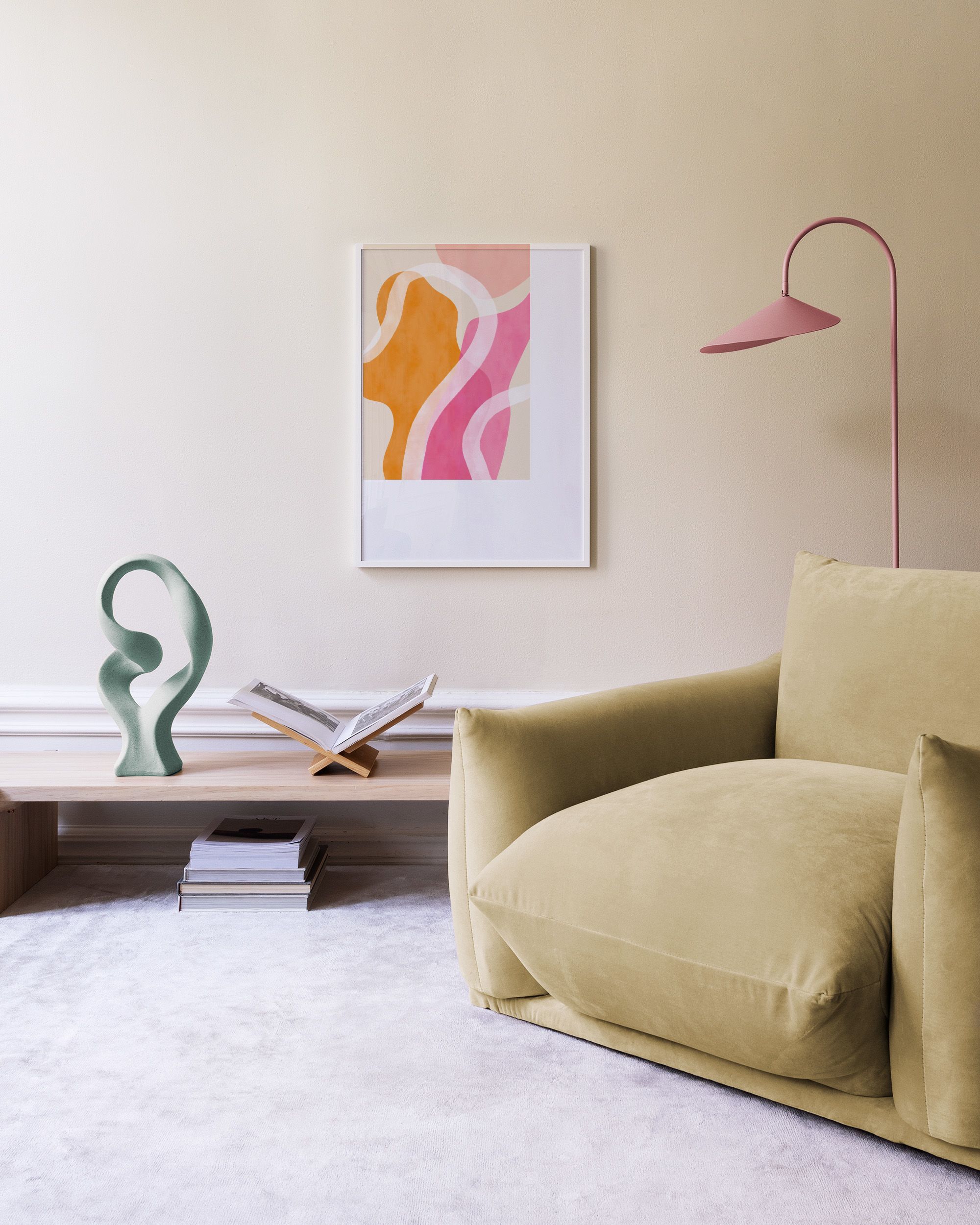 Abstract Pink Shapes No1 Print