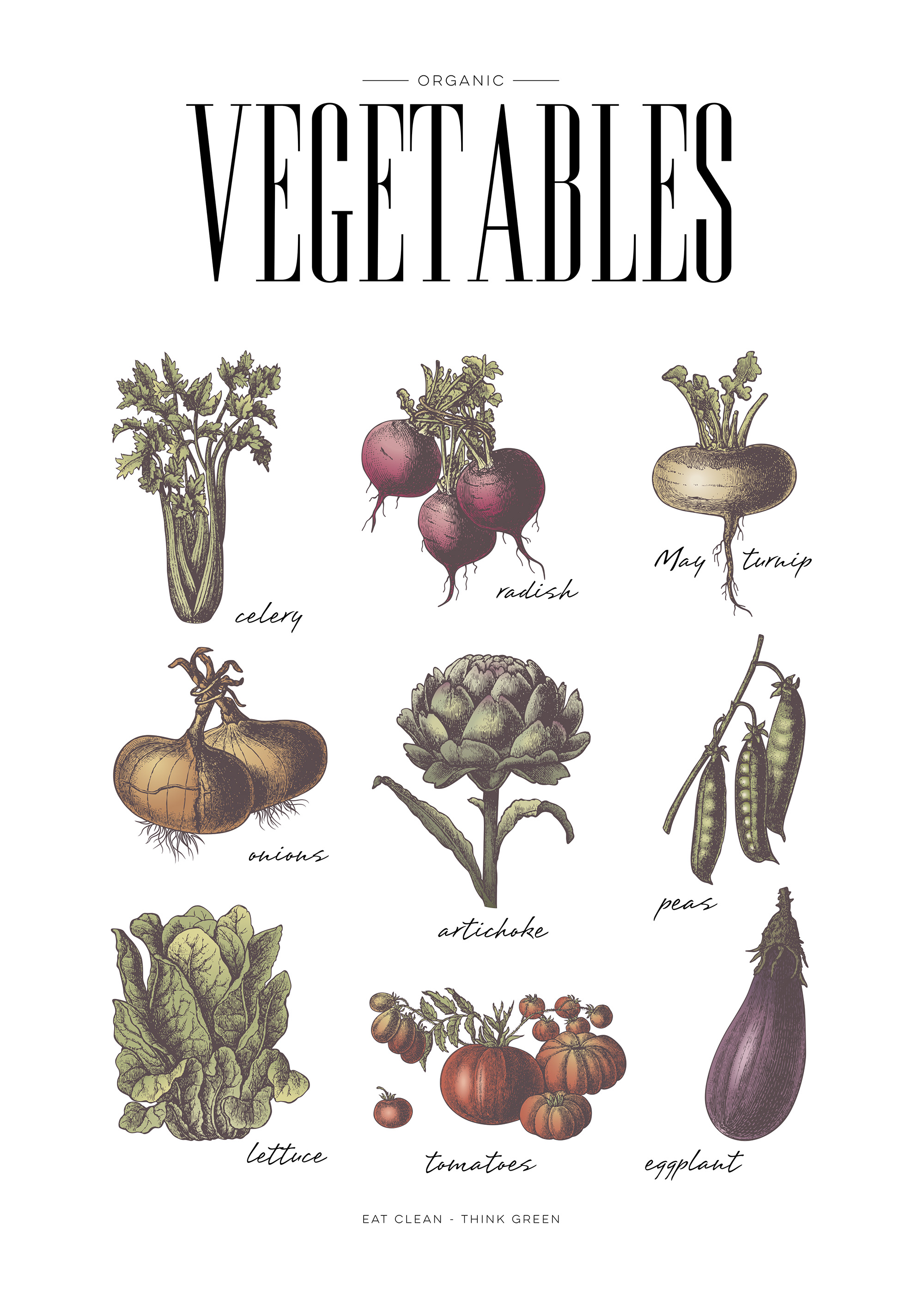 Poster for the kitchen with vegetables | posters and kitchen art ...