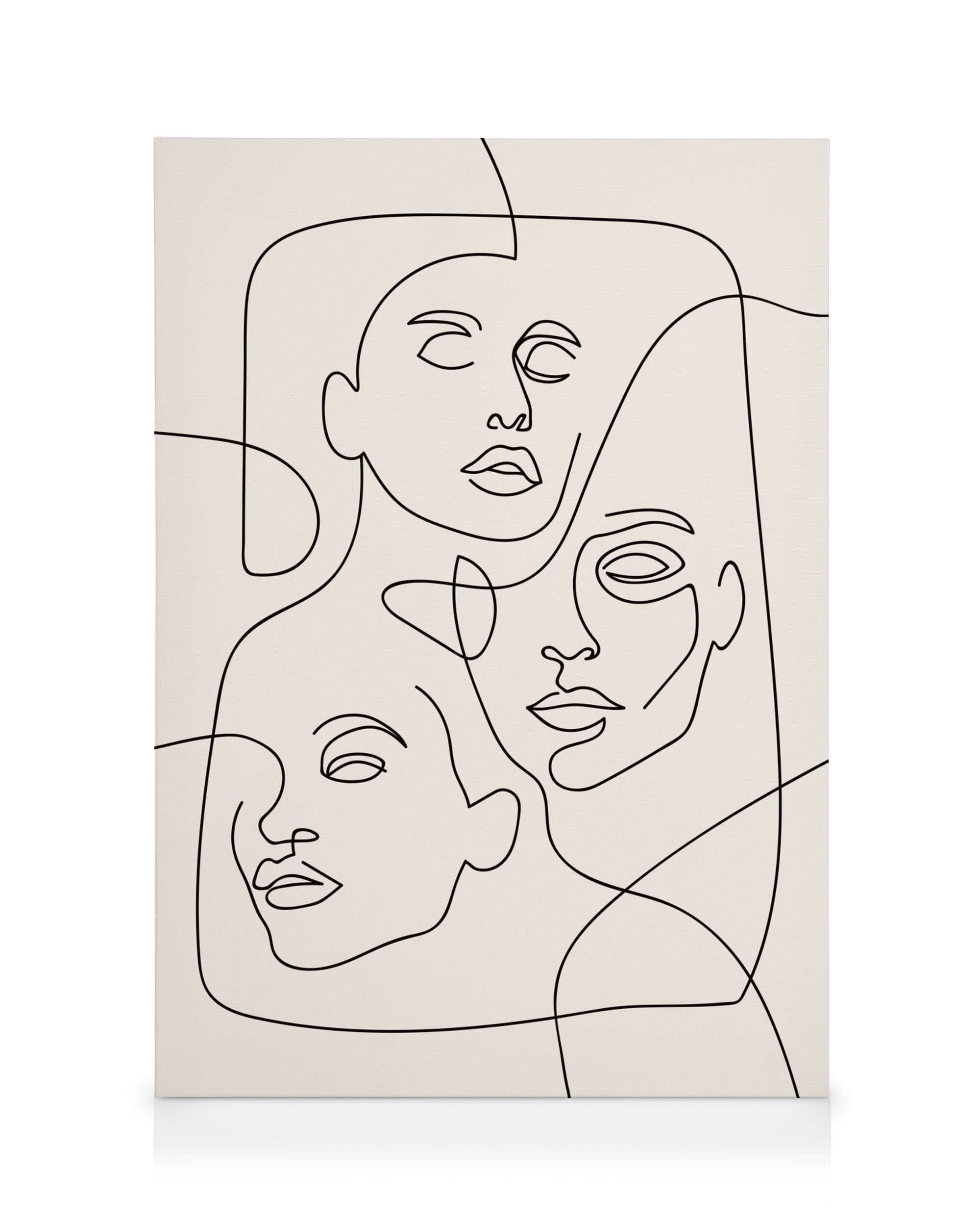 The Three Faces Line Art – Moderne lærredskunst | Desenio.dk