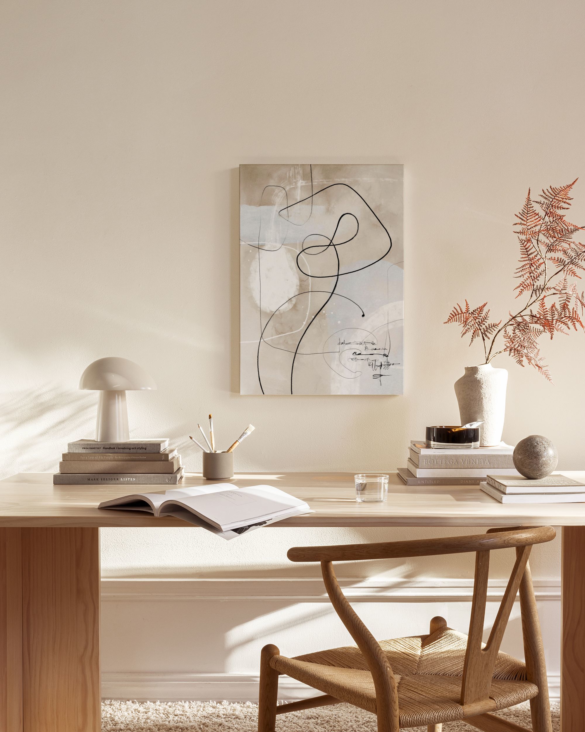 Toile Soft Abstract Lines No1 – Art mural dessin minimaliste pour déco ...
