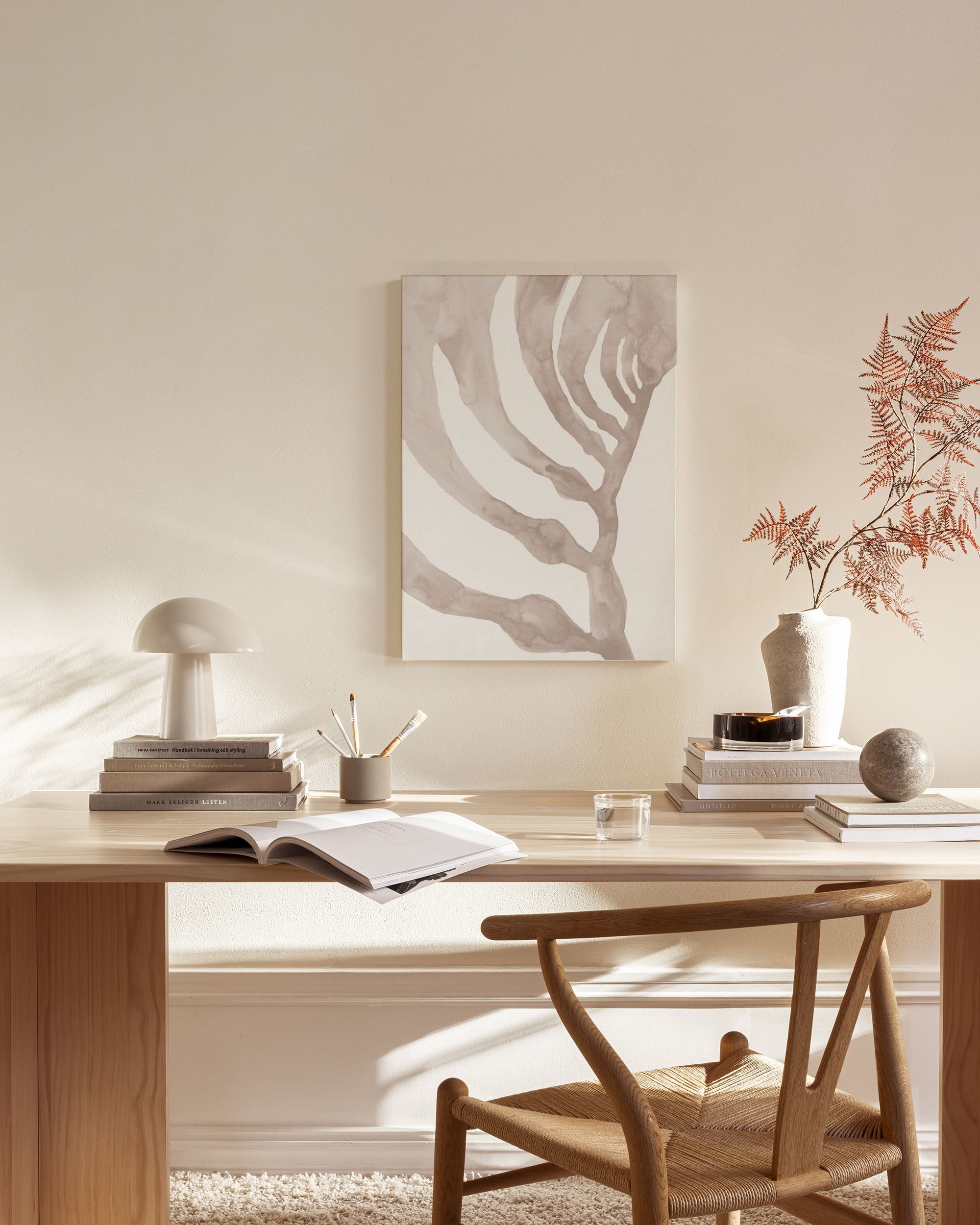 Beige Seaweed Canvas Print – Modern Wall Art Poster | Desenio