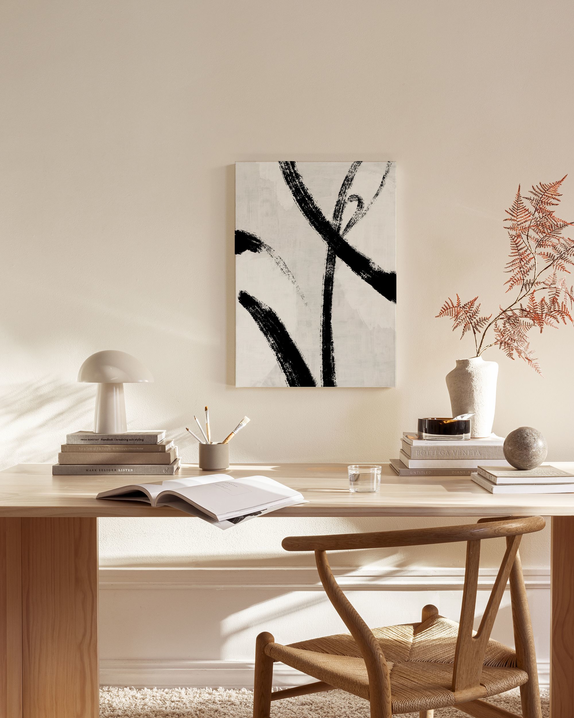 Black Brush Strokes No1 Canvas Print – Modern Art Print