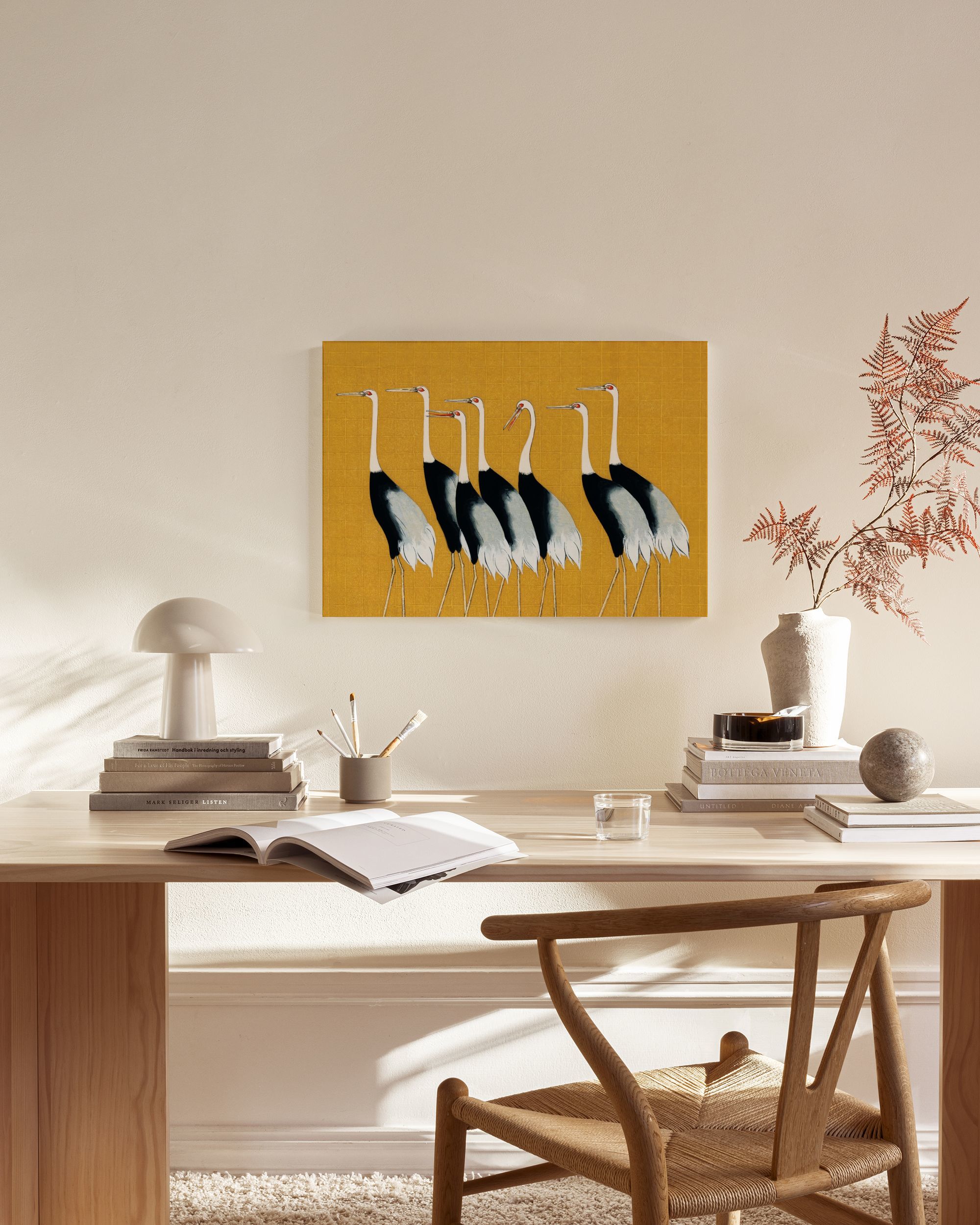 Ogata Korin Japanese Red Crown Cranes Canvas Print – Desenio