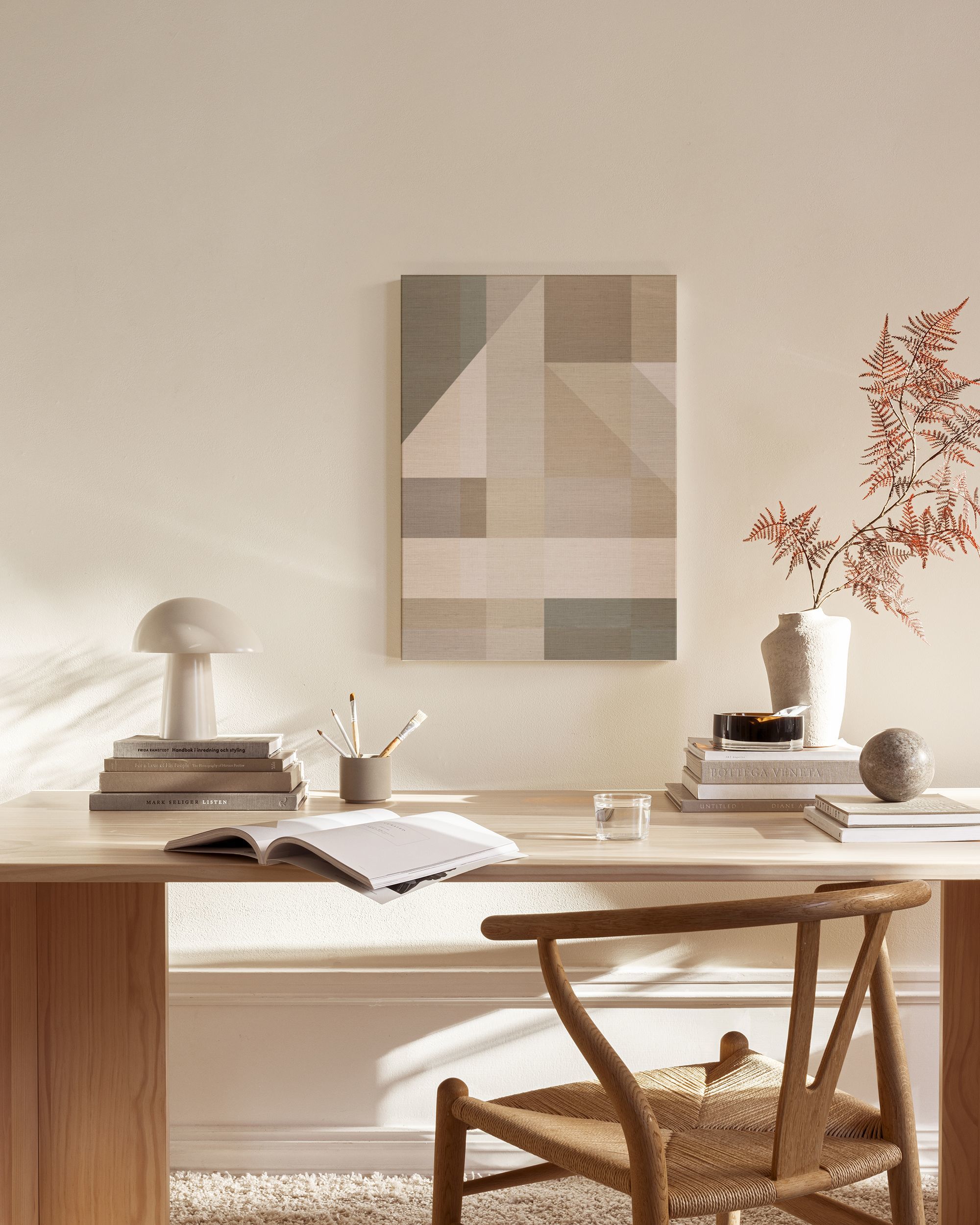 Linen Block Shapes No2 Lærred – Moderne geometrisk kunst | Desenio