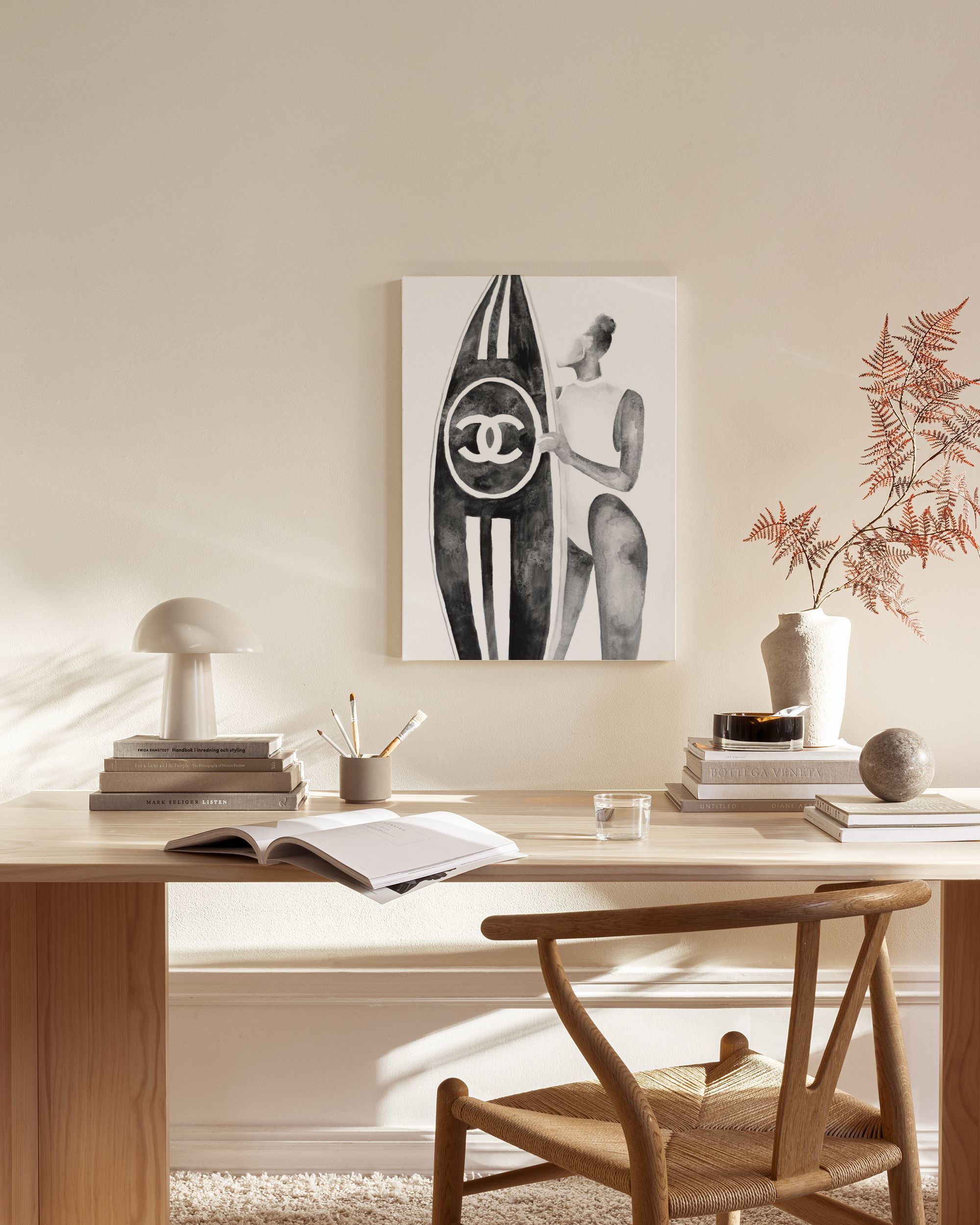 Surf In Style Canvas – Zwart-wit Kunst op Canvas | Desenio.nl
